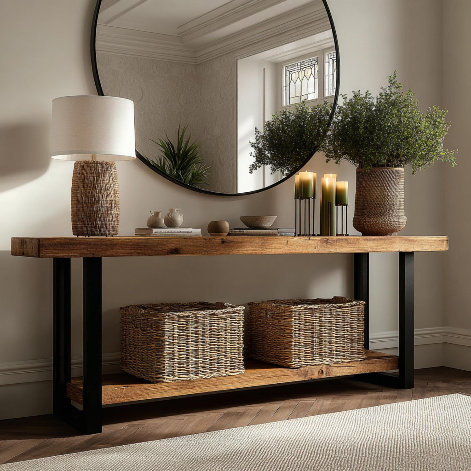 Handmade Distressed Walnut Console Table, Rustic Entryway Furniture - Etsy