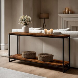 Handmade Distressed Walnut Console Table, Rustic Entryway Furniture - Etsy