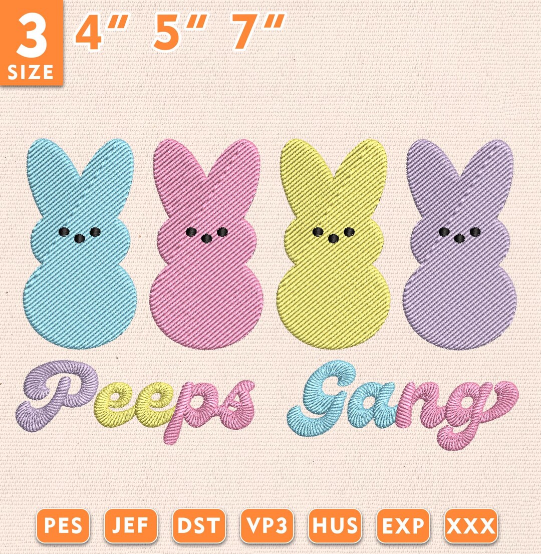 Easter Bunny Candy Embroidery Design, Marshmallow Bunny Machine ...