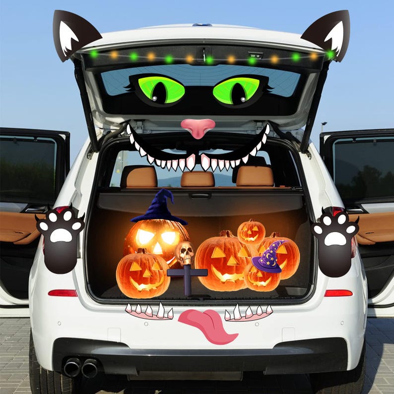 Halloween Black Cat Trunk or Treat Car Decoration Kit – Car, Garage ...