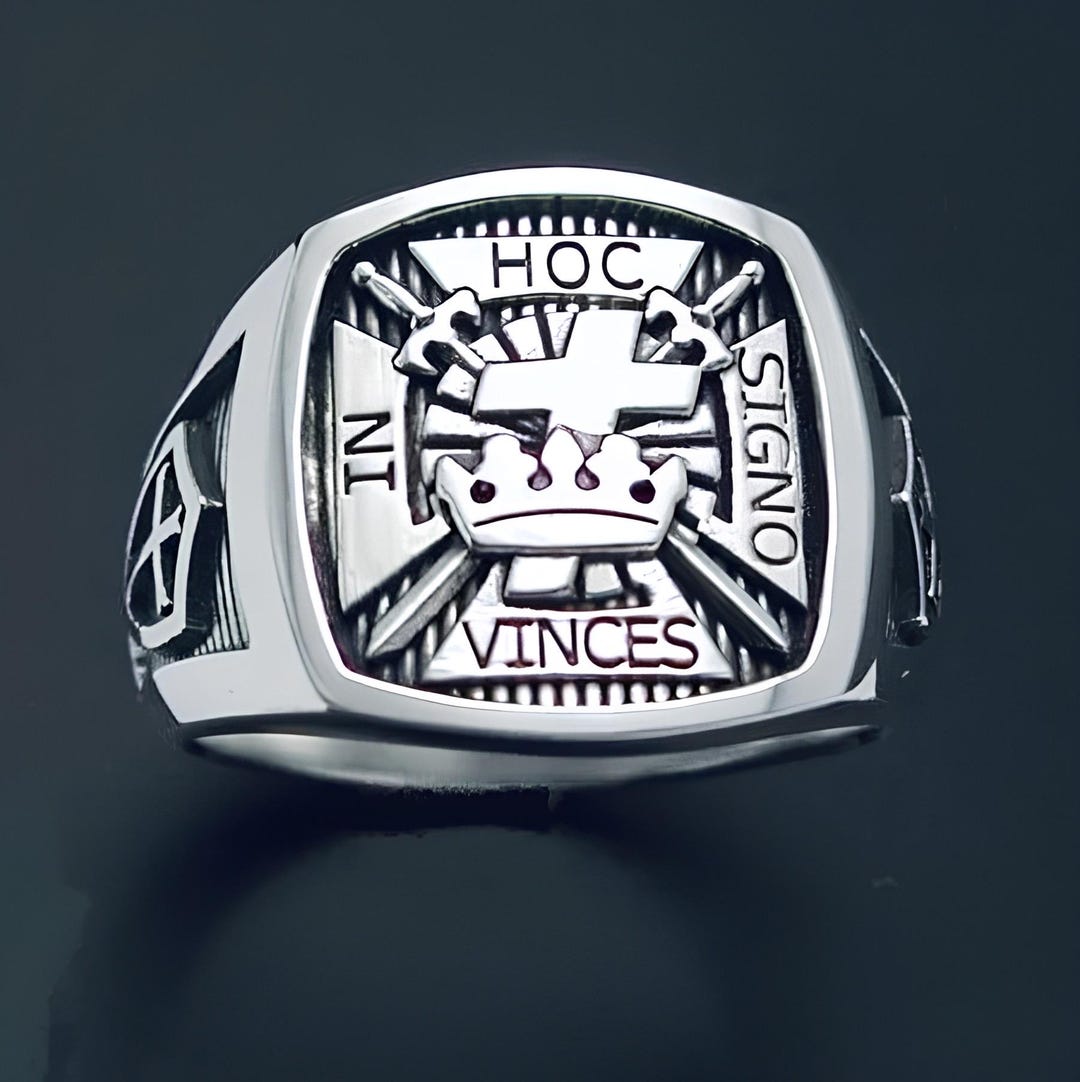 Knights Templar Ring in Sterling Silver ~ Style 017 - Etsy