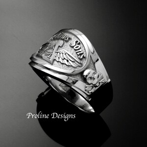Widows Sons Masonic Ring in Sterling Silver Cigar Band Style - Etsy Canada