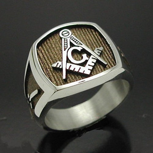 Masonic Ring in Sterling Silver Style 006B - Etsy