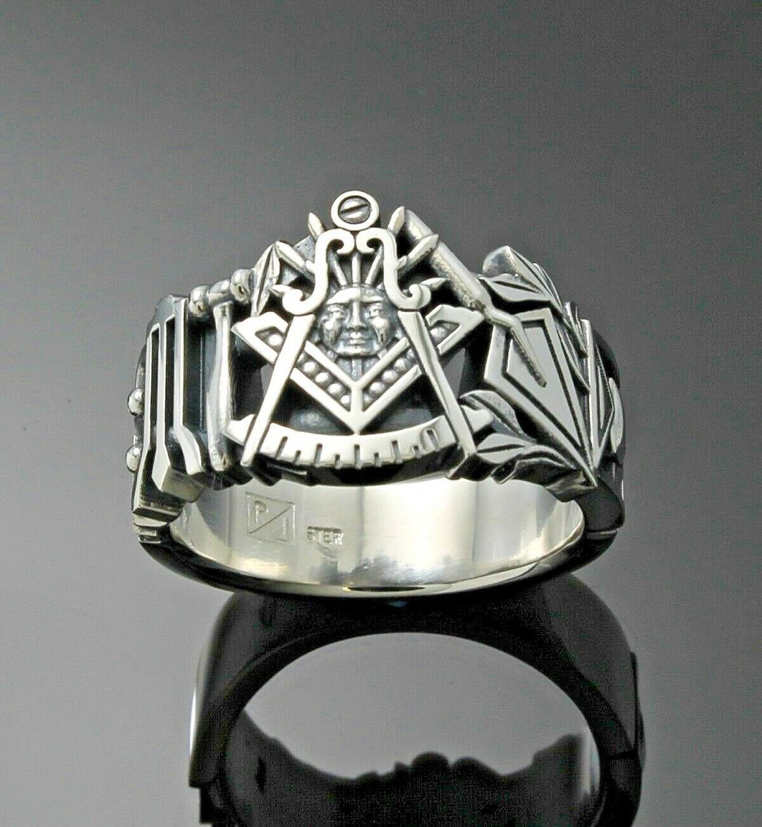 Unique Past Master Masonic Ring in Sterling Silver ~ Style 001 - Etsy