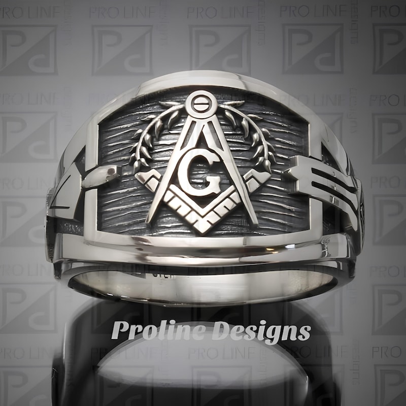 Masonic Gold Ring Band - Etsy