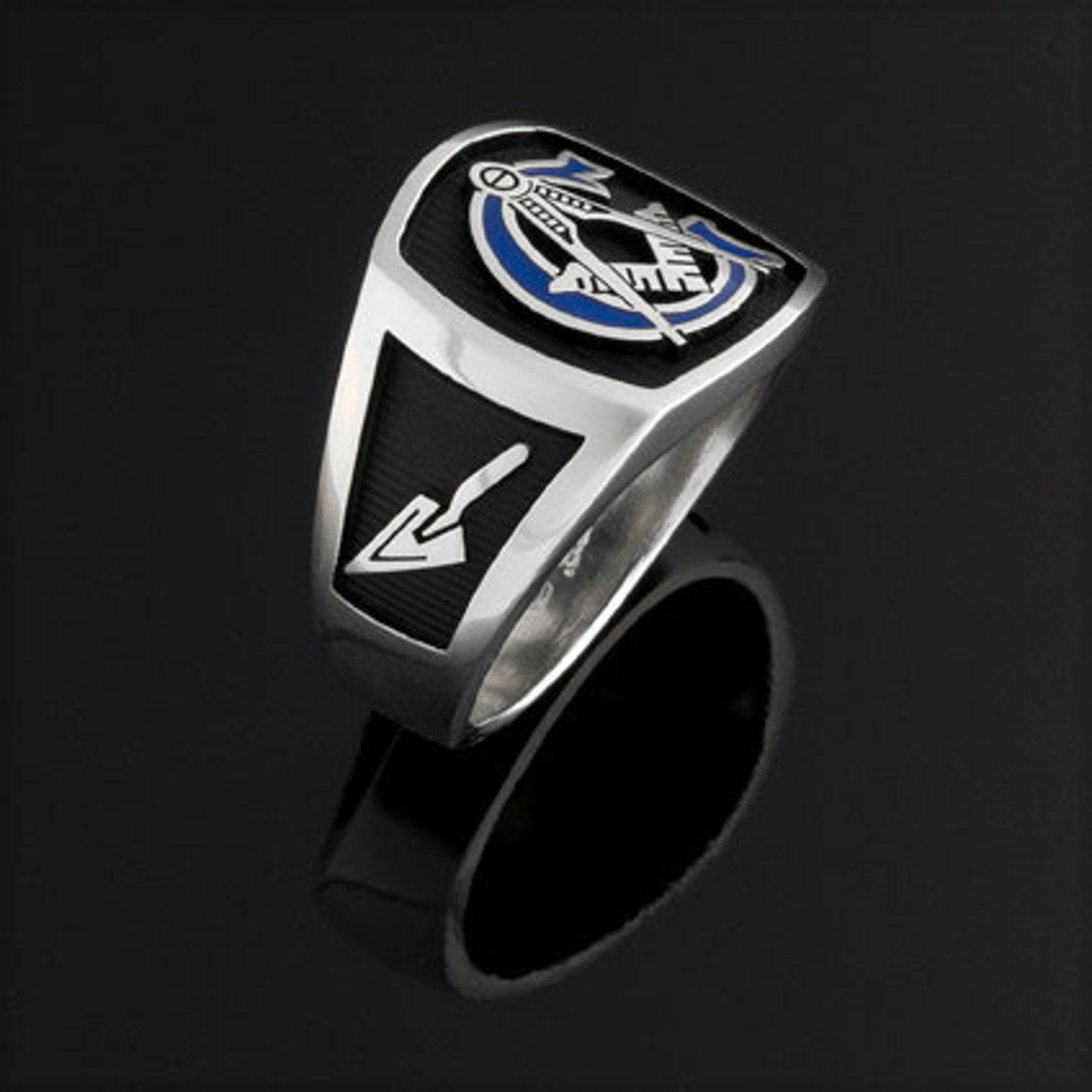 Masonic Ring in Sterling Silver With Blue G Style 003BB - Etsy