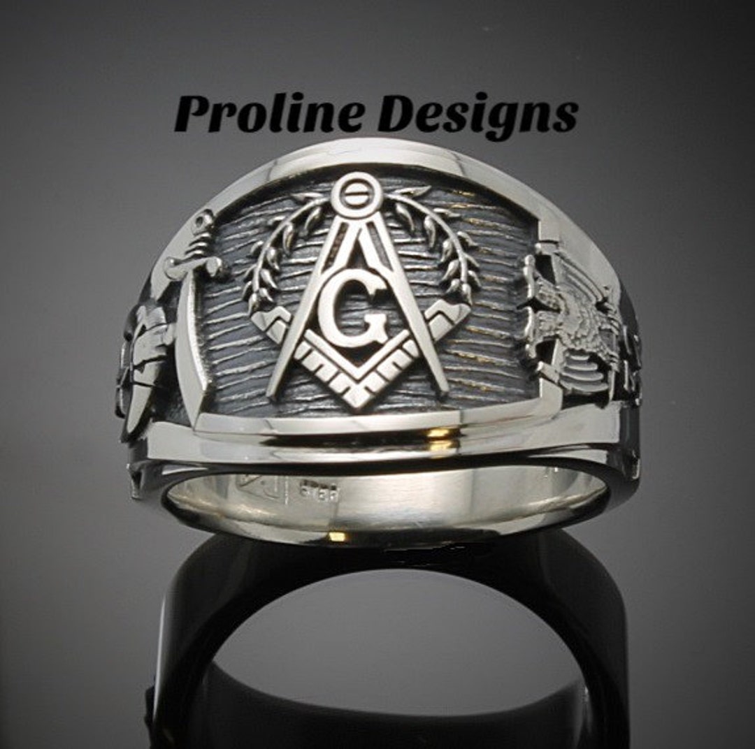 Masonic Shriner and Scottish Rite Ring in Sterling Silver ~ Style 027ss ...