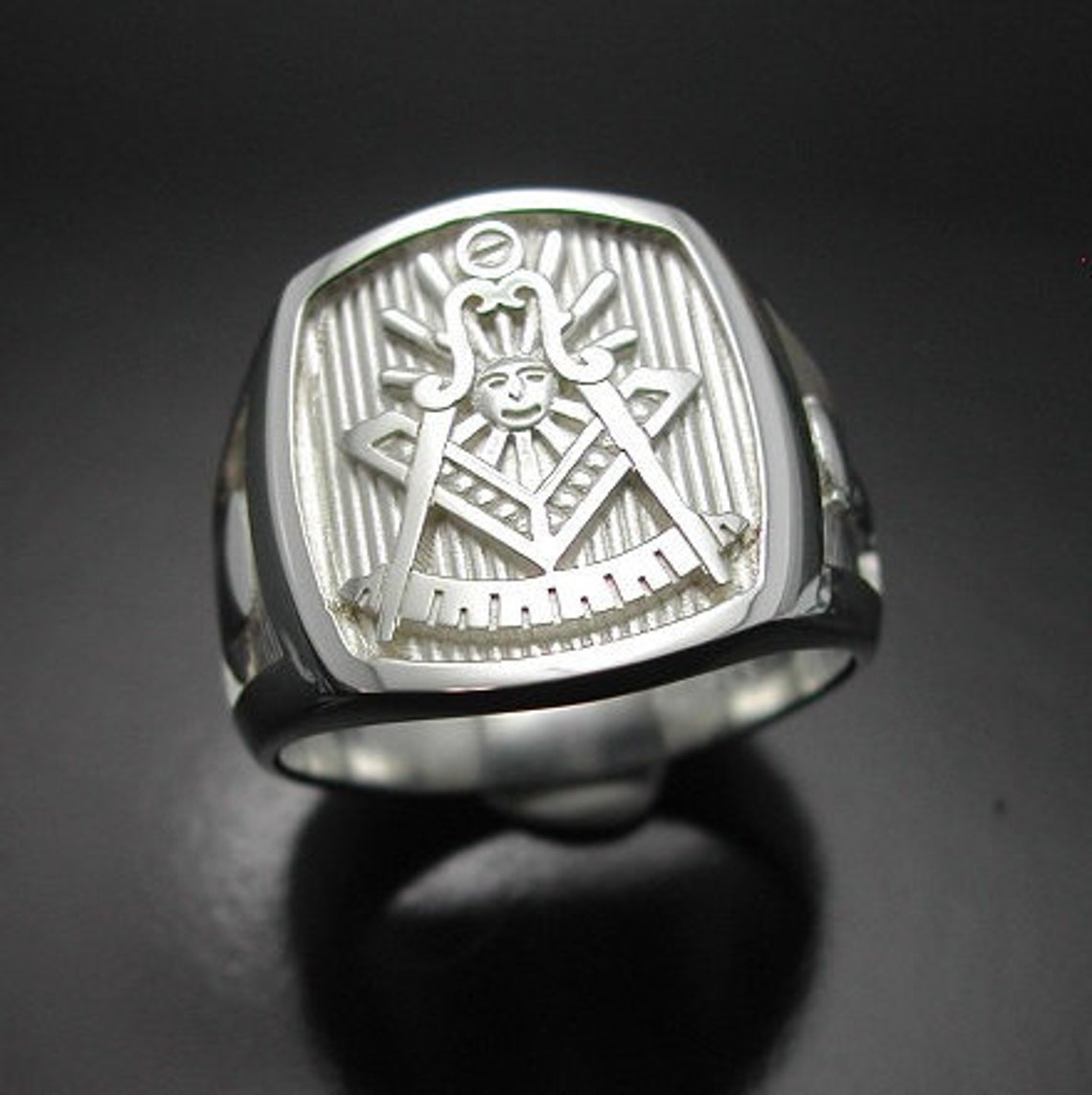 Past Master Masonic Ring in Sterling Silver With Polished | Etsy