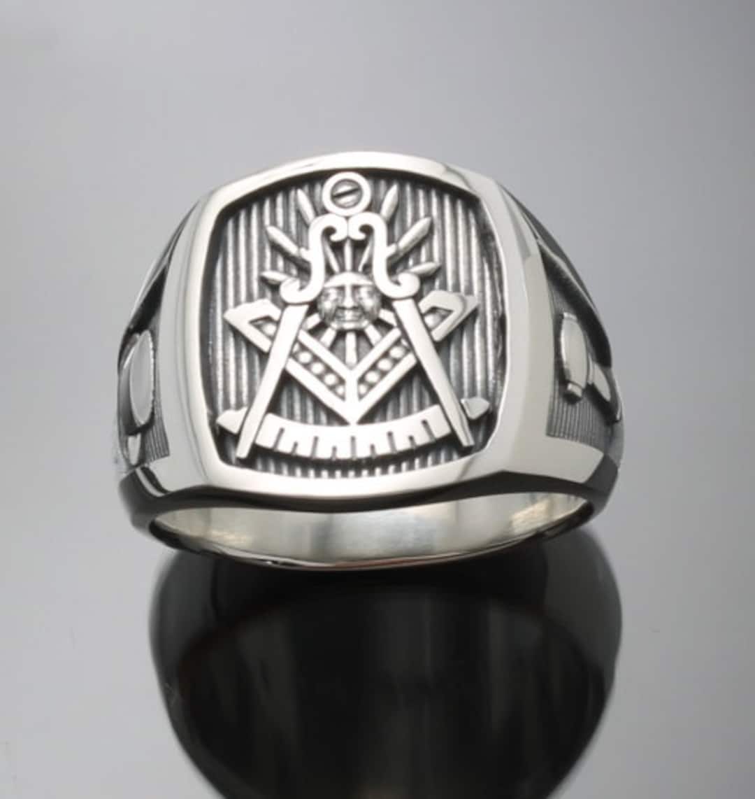 Past Master Masonic Ring in Sterling Silver With Oxidized Finish ...