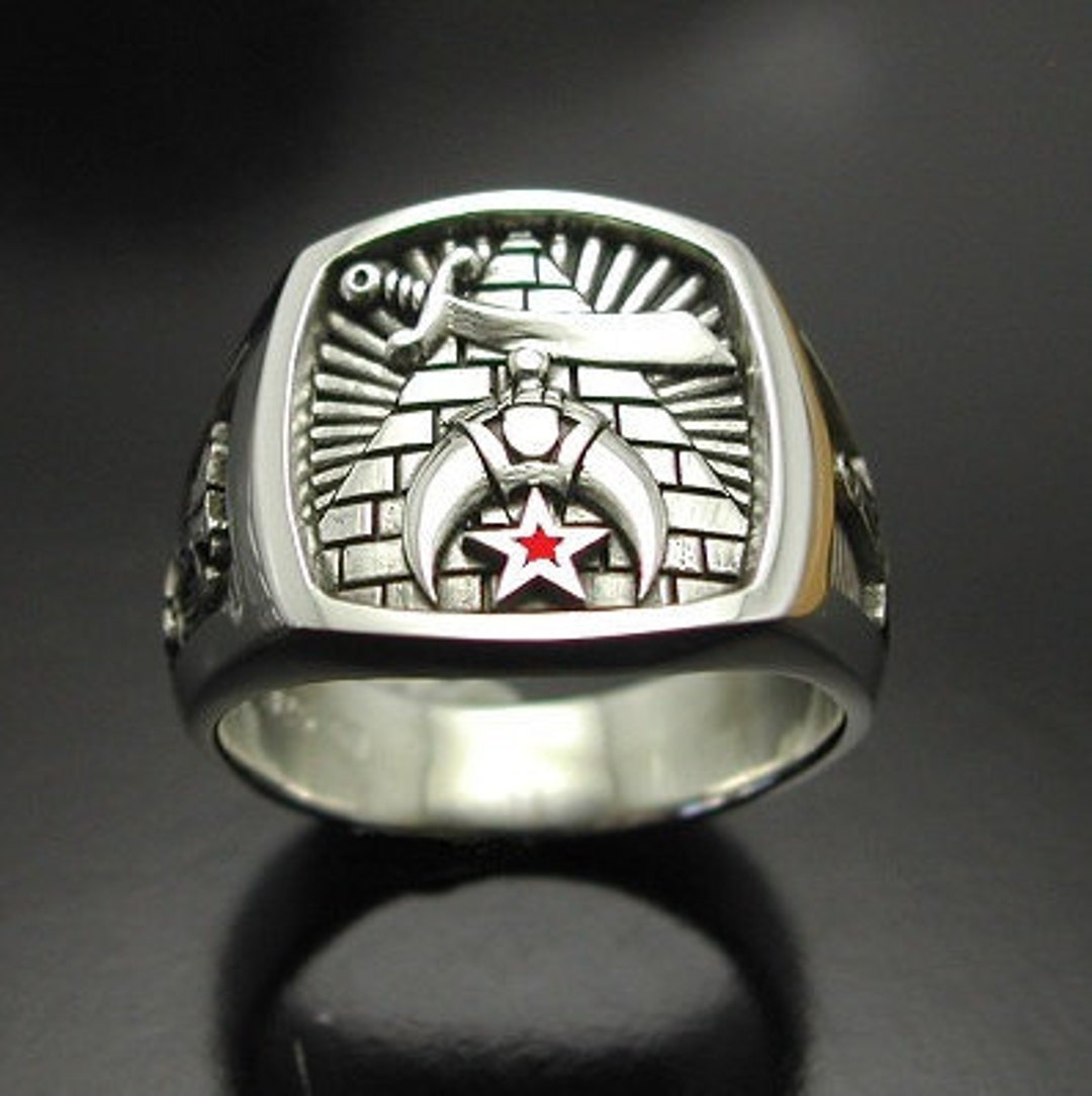 Shriner Pyramid Ring in Sterling Silver Style 007 - Etsy