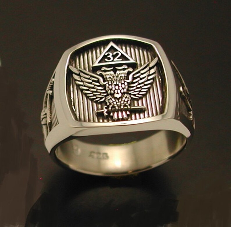 Scottish Rite 32nd Degree Double Eagle Ring With Wings up in - Etsy
