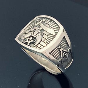 Shriner Pyramid Ring in Sterling Silver ~ Style 007 - Etsy