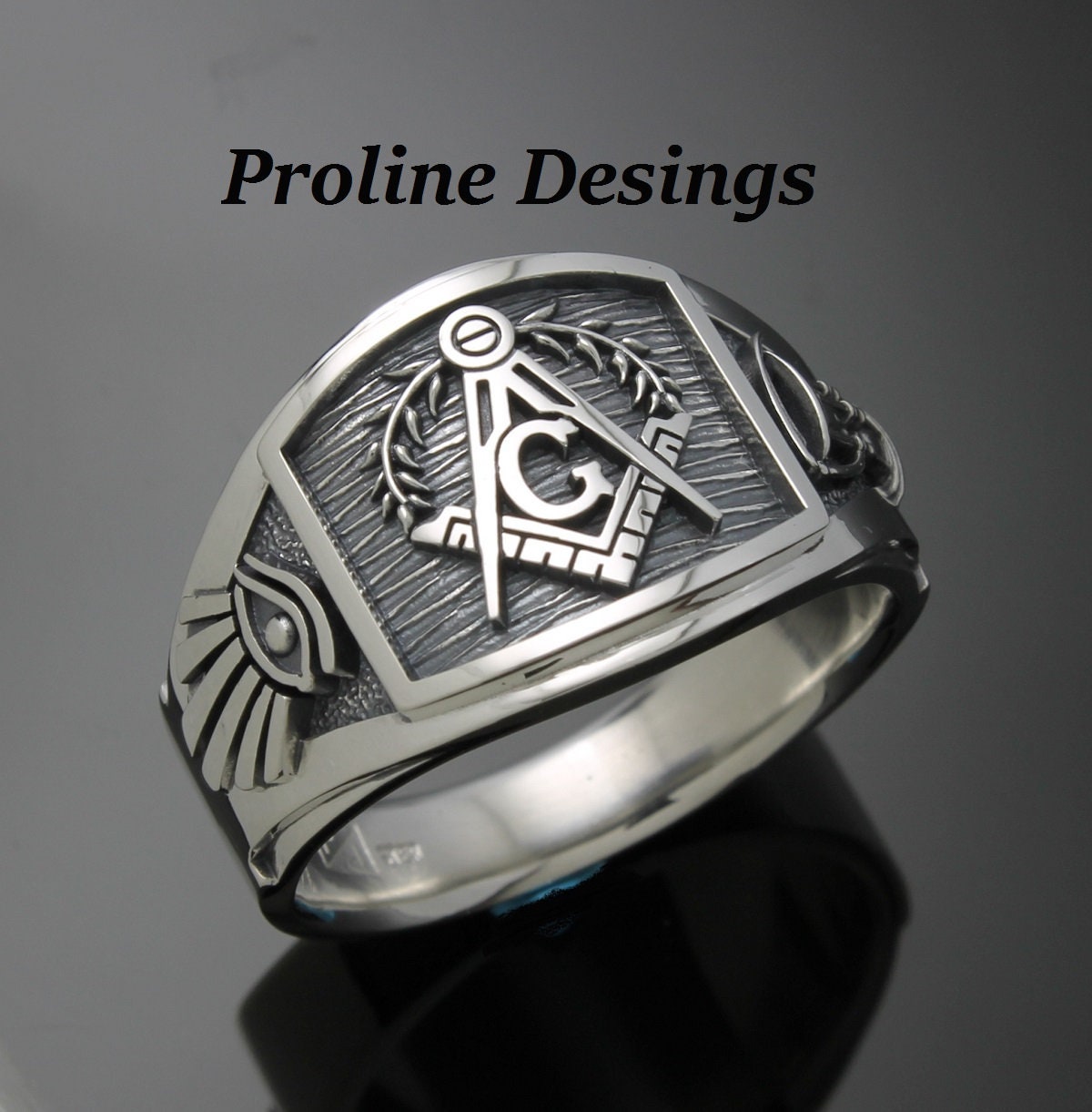 Masonic Hourglass Ring in Sterling Silver Cigar Band Style - Etsy