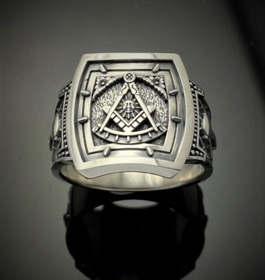 Stylish Masonic Past Master Ring in Sterling Silver ~ Style 100PM - Etsy
