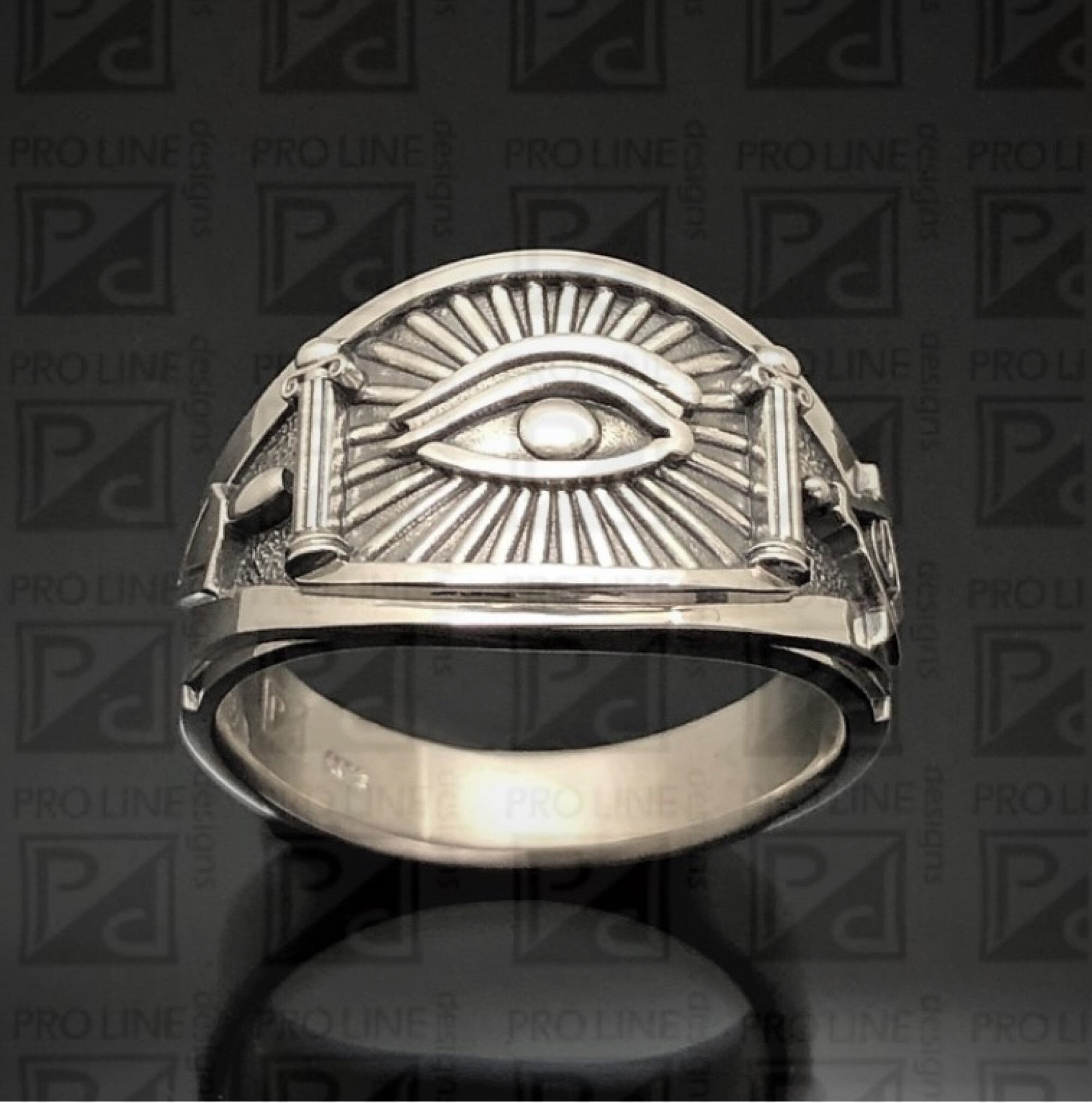 Masonic Seeing Eye Ring in Sterling Silver Cigar Band Style 048 Etsy