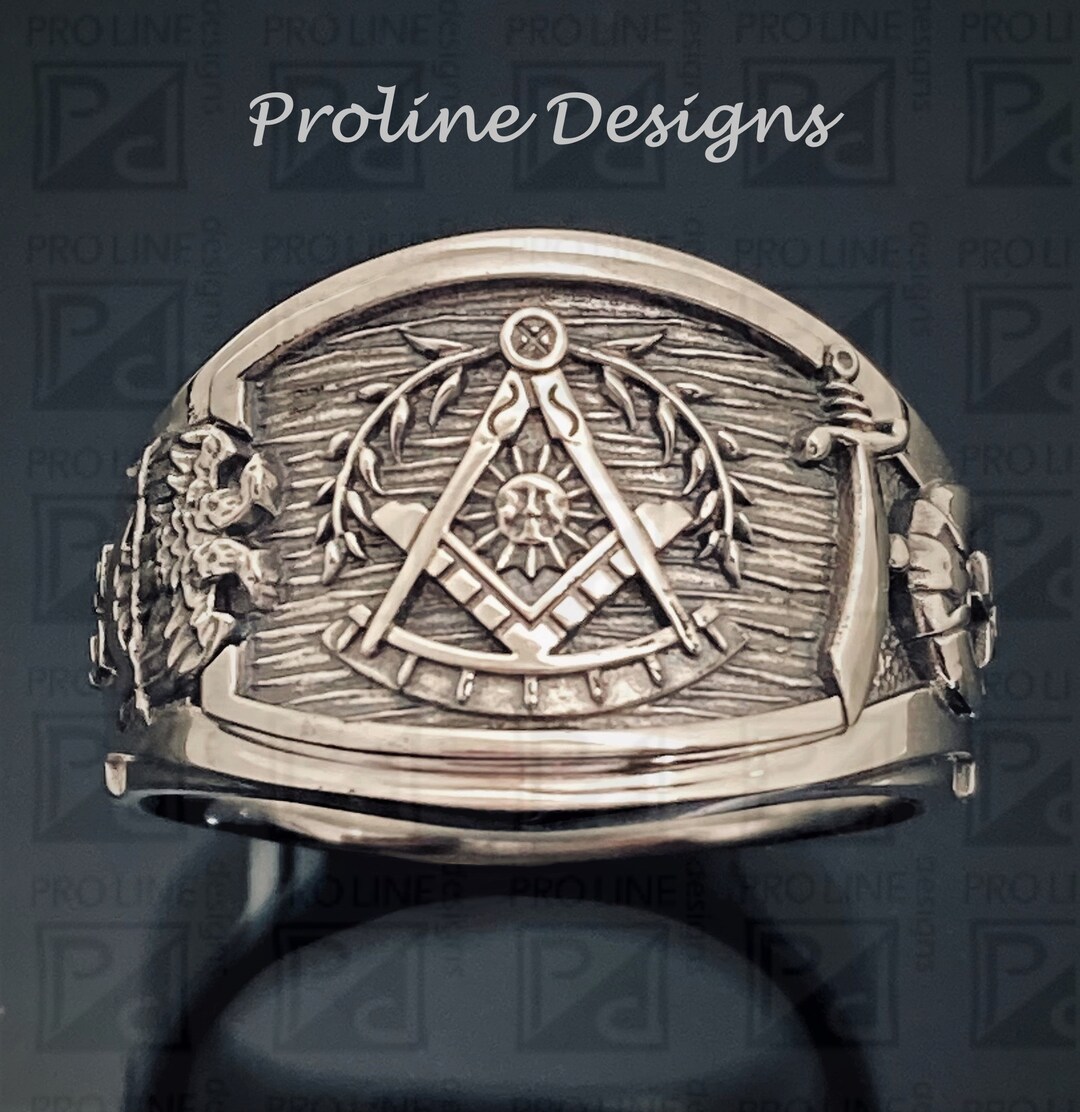 Past Master Scottish Rite and Shriner Ring in Sterling Silver Style ...
