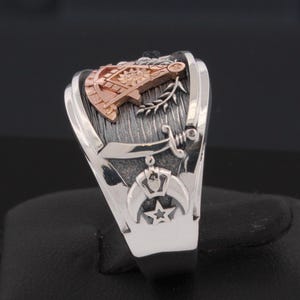 Past Master Scottish Rite and Shriner Ring in Sterling Silver and 18k ...