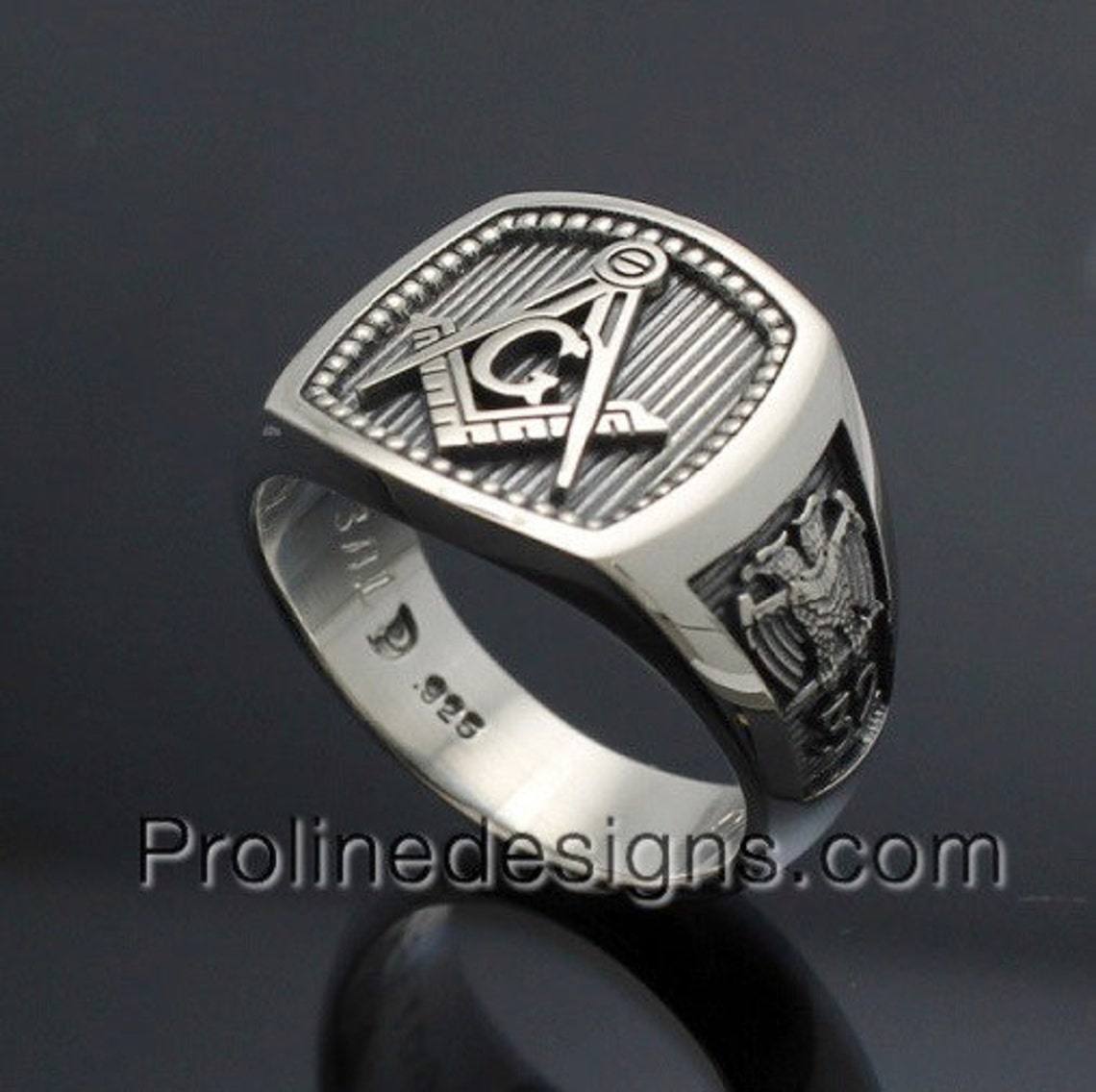 Masonic Scottish Rite Ring in Sterling Silver Style 034 - Etsy