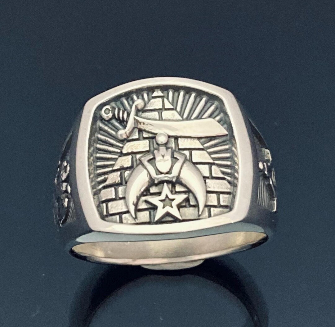 Shriner Pyramid Ring in Sterling Silver ~ Style 007 - Etsy