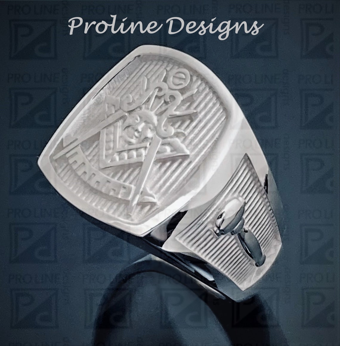 Past Master Masonic Ring in Sterling Silver With Polished - Etsy