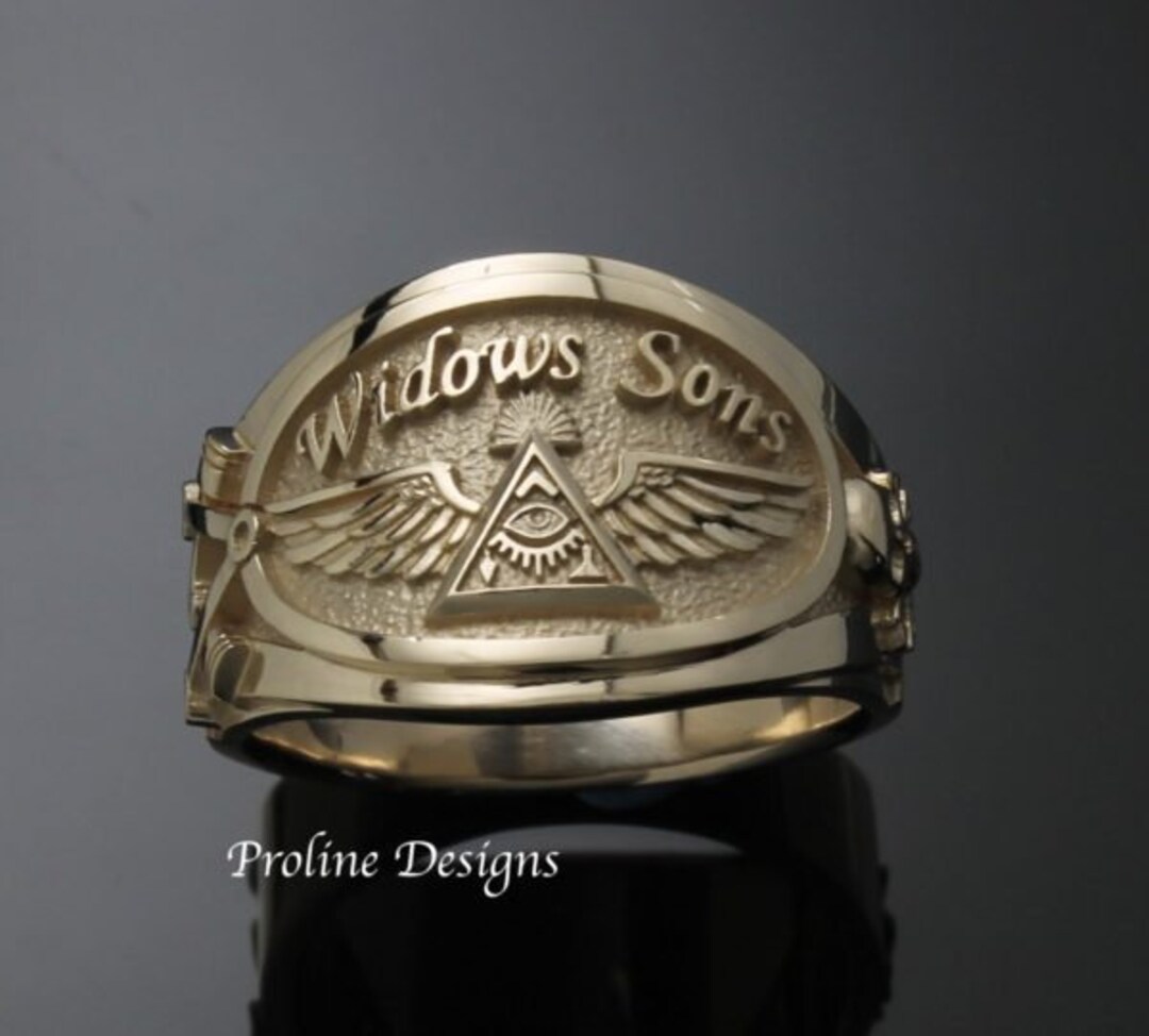Widows Sons Masonic Ring in Gold Style 061p - Etsy