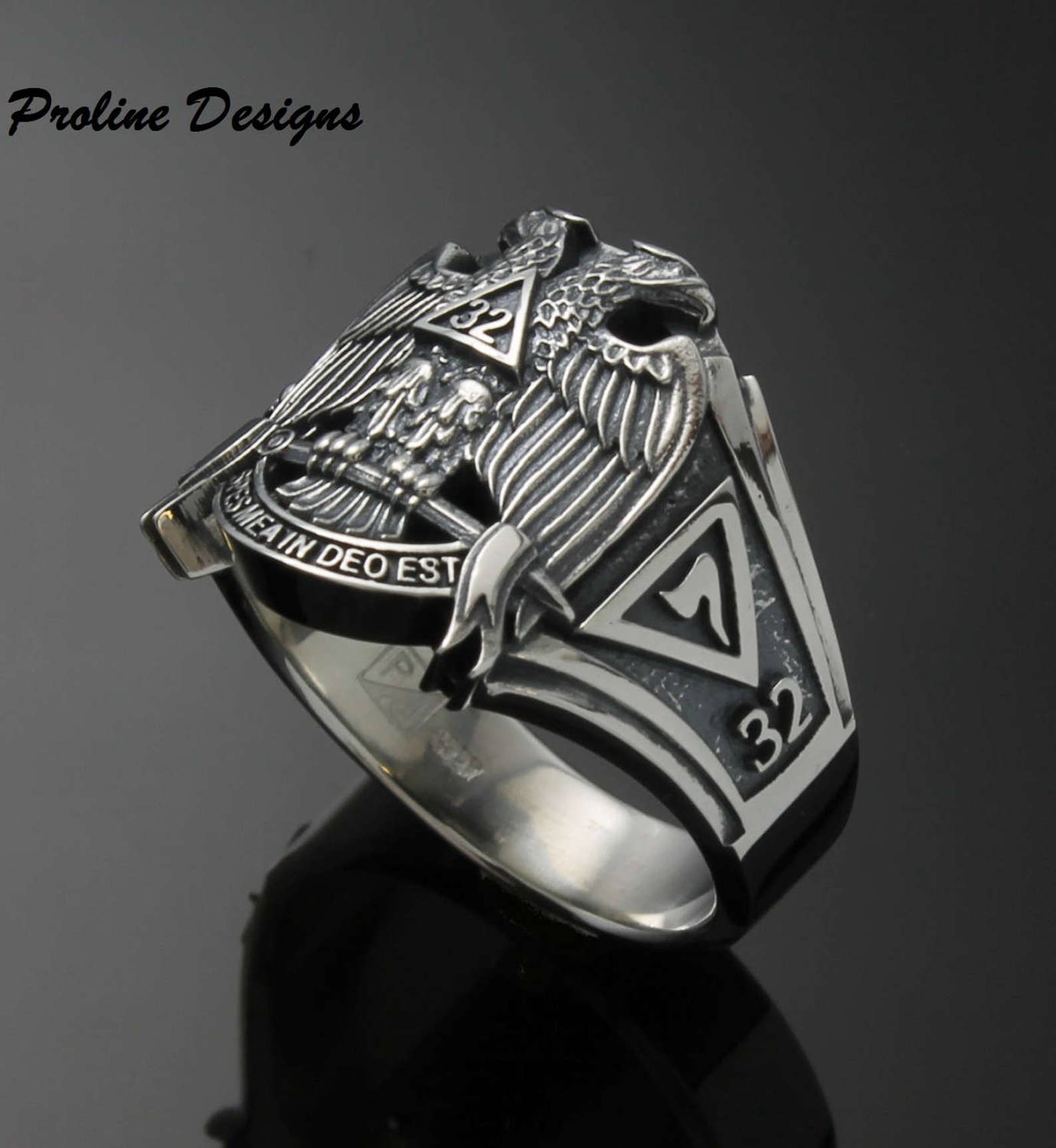 Scottish Rite 32nd Degree Double Eagle Ring in Sterling Silver ~ Style ...