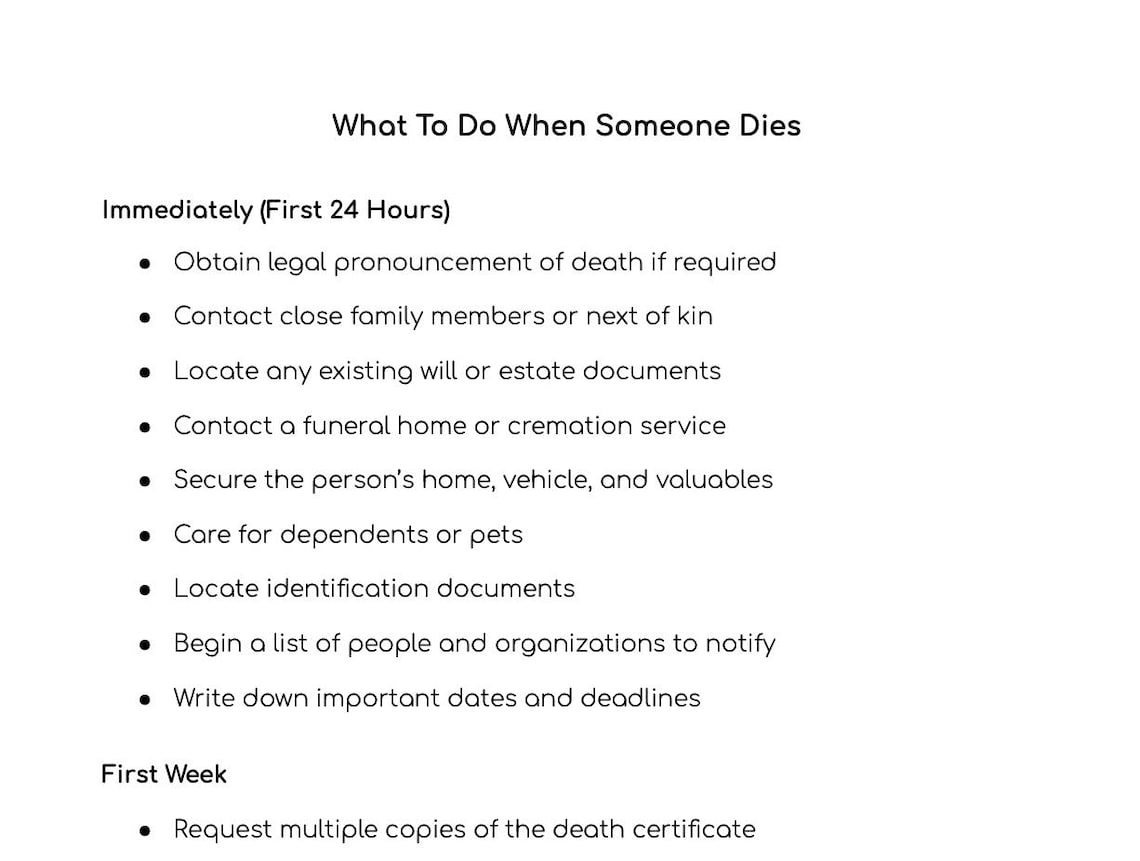 What to Do When Someone Dies | After Death Checklist for Families ...
