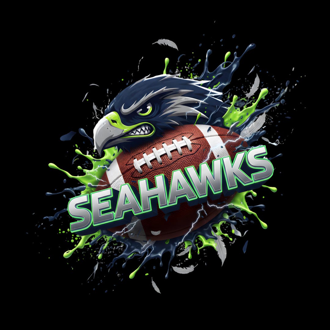 Seahawks Football Sublimation Clipart PNG SVG, Game Day Football ...