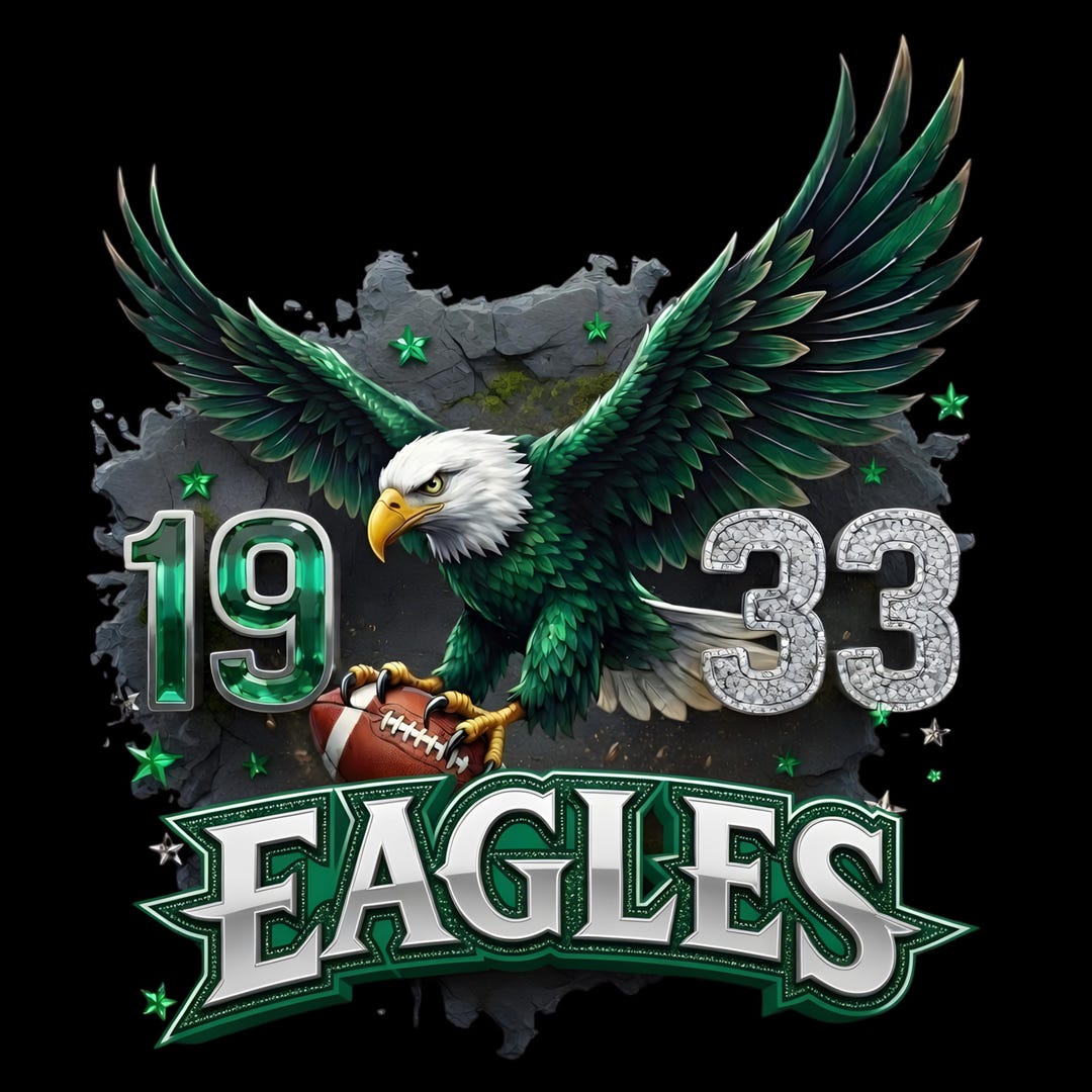 Eagles Football Glitter PNG, Philadelphia Football Design, Green ...