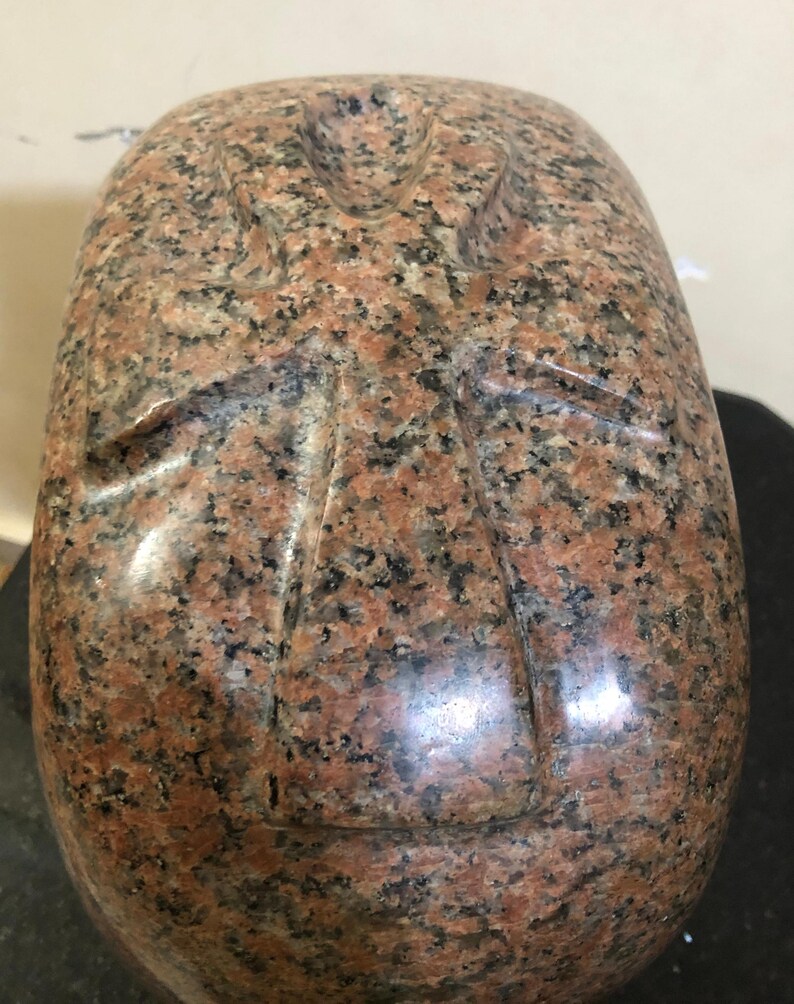 Hand Carved Skull , Egyptian Granite Skull With Ankh, Artisan Hand ...
