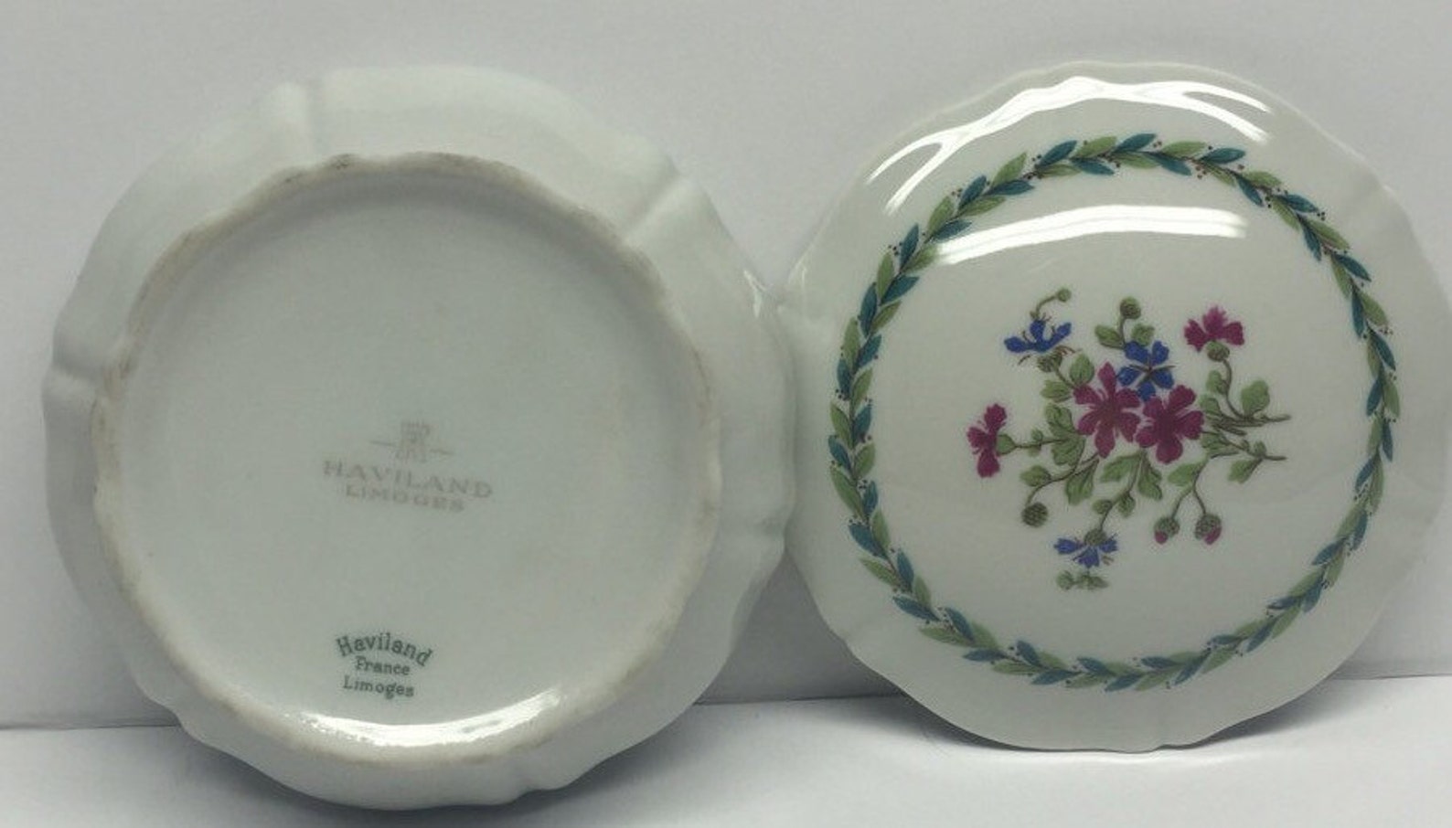 Vintage Haviland Limoges France Round Covered France Porcelain Trinket ...