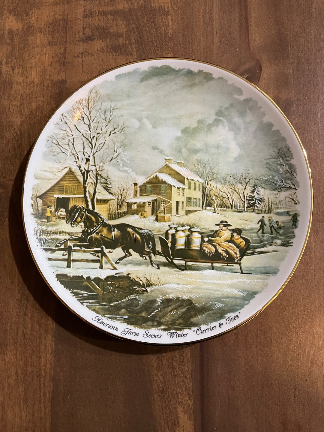 1987 American Farm Scenes Winter Currier and Ives Plate Collectable ...