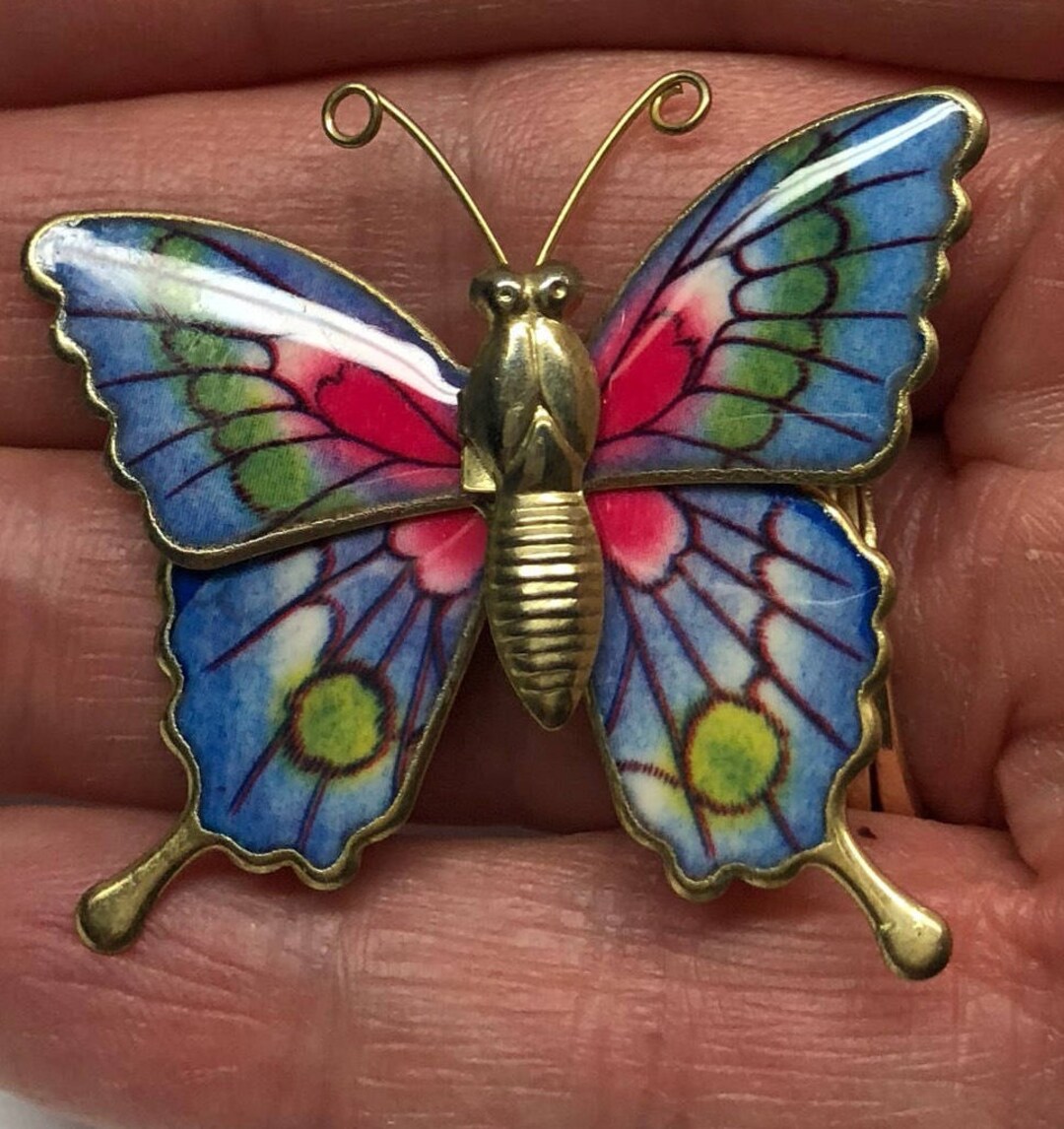 Brooch Blue Butterfly Pin Eastern-tailed Blue - Etsy