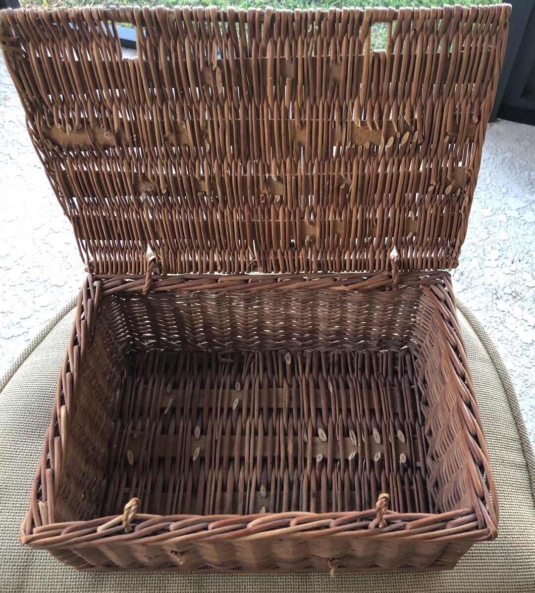 Vintage Primitive Twig Basket: Rustic Farmhouse Decor (18x14x5) - Etsy