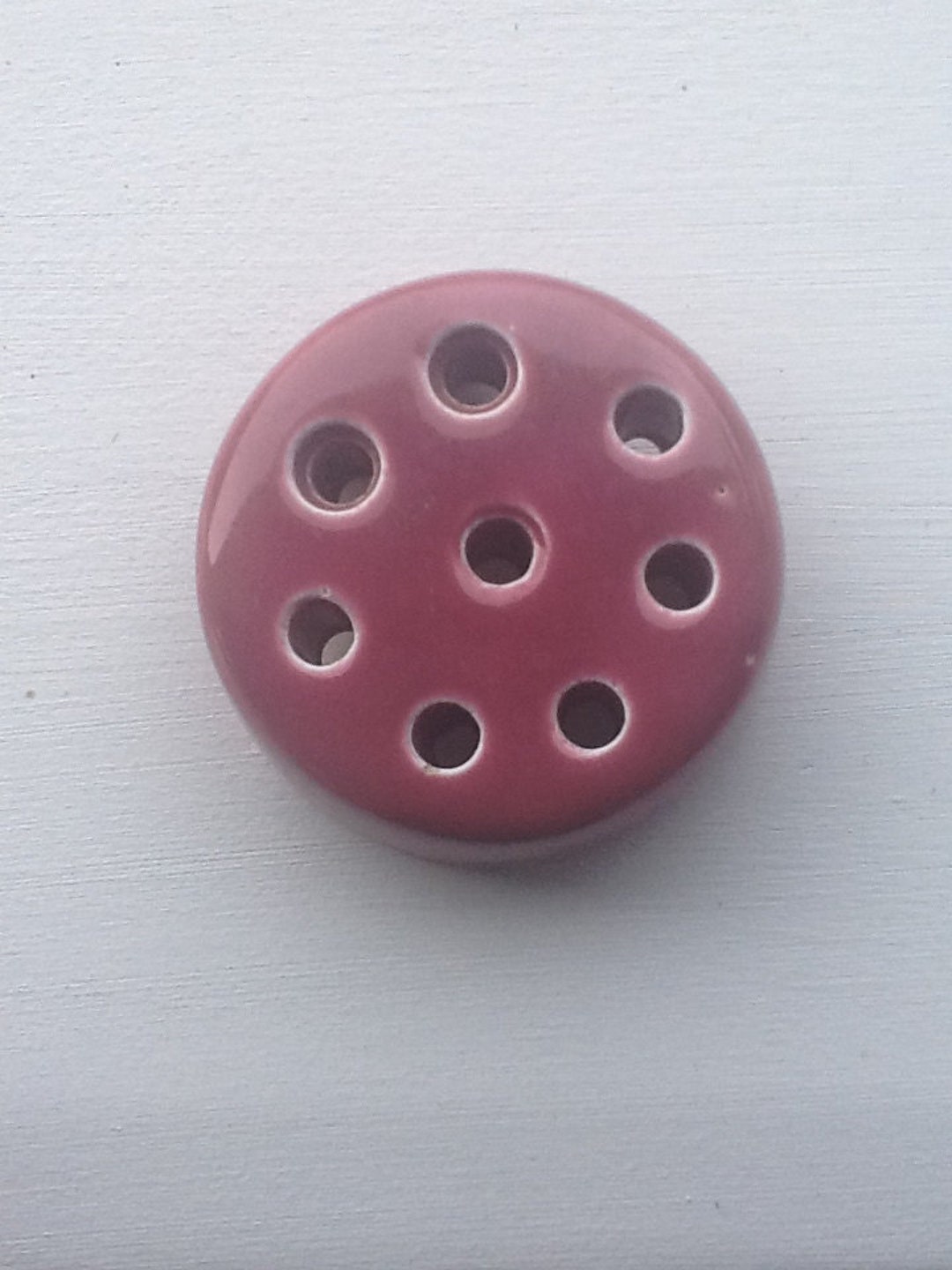 Vintage Weller Pottery Pink Flower Frog: Round Turtle Dome - Etsy