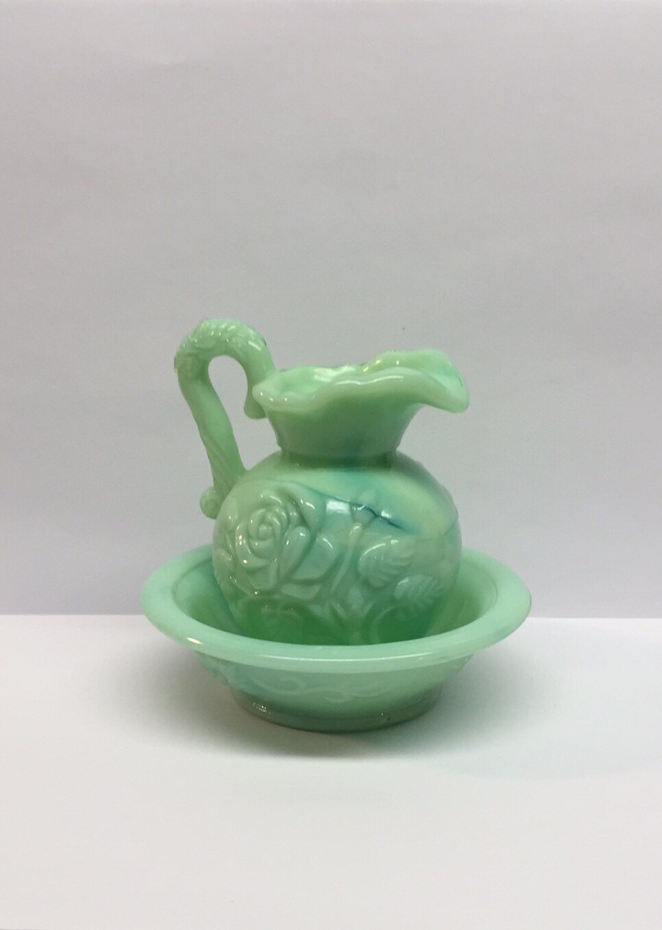 Avon Victoriana Green Rose Bubble Bath Pitcher W/ Stopper & Bowl - Etsy