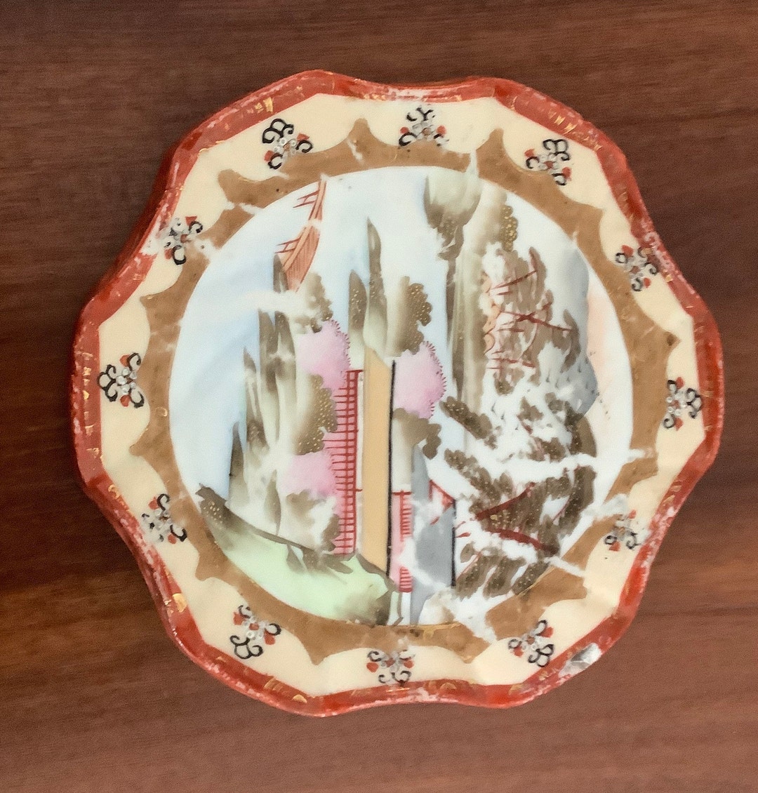 Tea Trivet Hot Plate Chinese Scene Hand Painted - Etsy