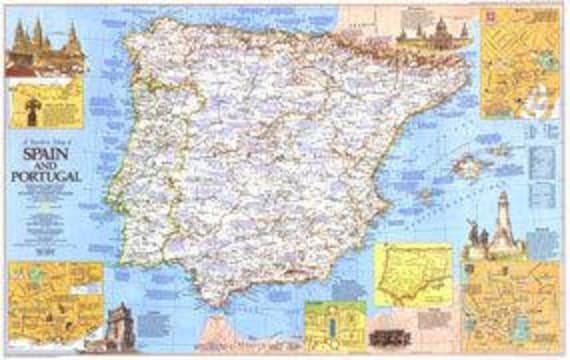 Realistic Map Of Spain
