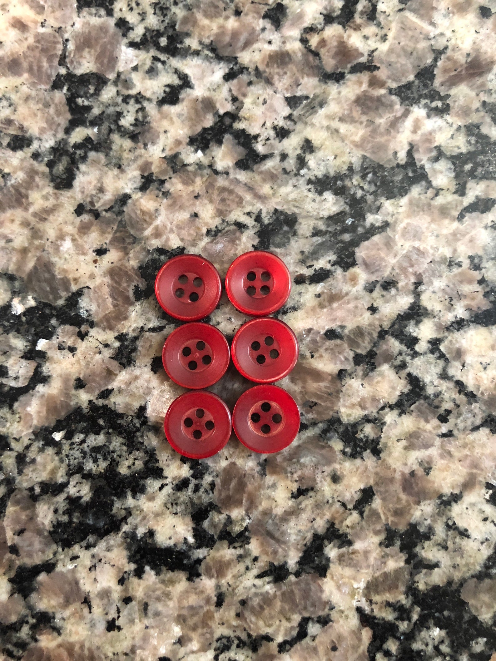 Vintage Red Maroon Sewing Buttons 6 size 7/16 4 holes | Etsy