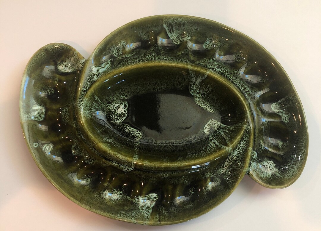 Wade Deviled Egg Platter Wade of California Pottery #732 Green Egg ...