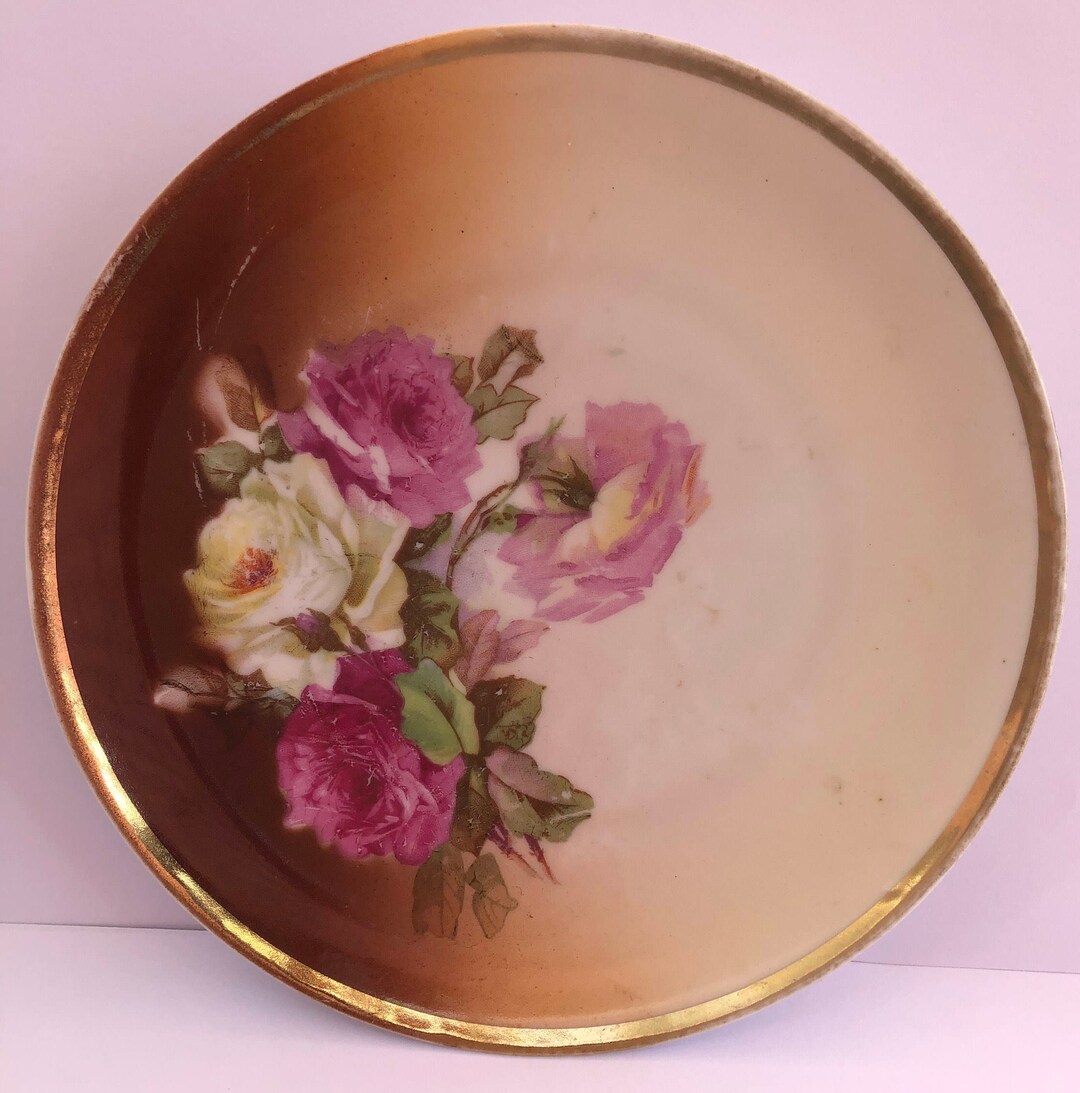 Three Crowns China 7" Plate Full Blooming Roses Hand Painted - Etsy