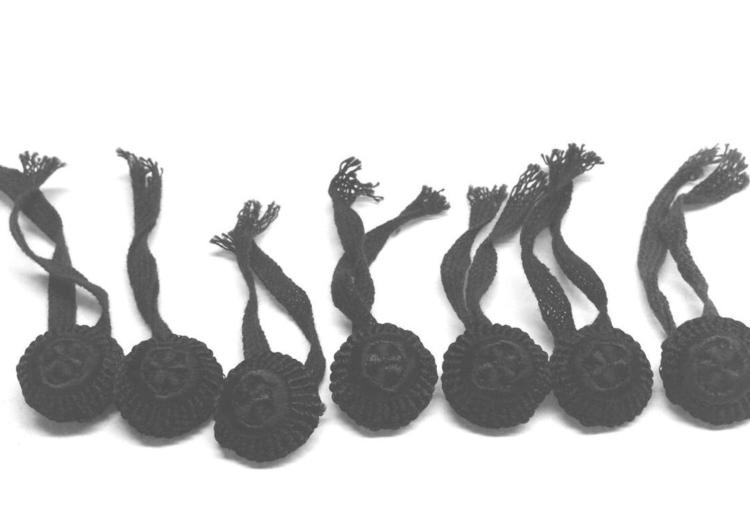 Black Buttons Hand Crocheted String Hand Buttons Handmade 5 Matching ...