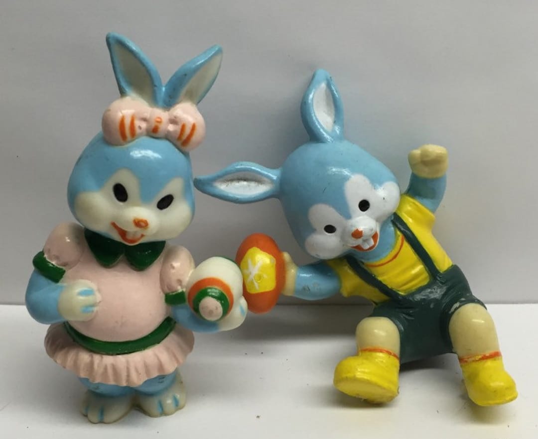 Cake Topper Blue Bunny Cake Set of 2 - Etsy