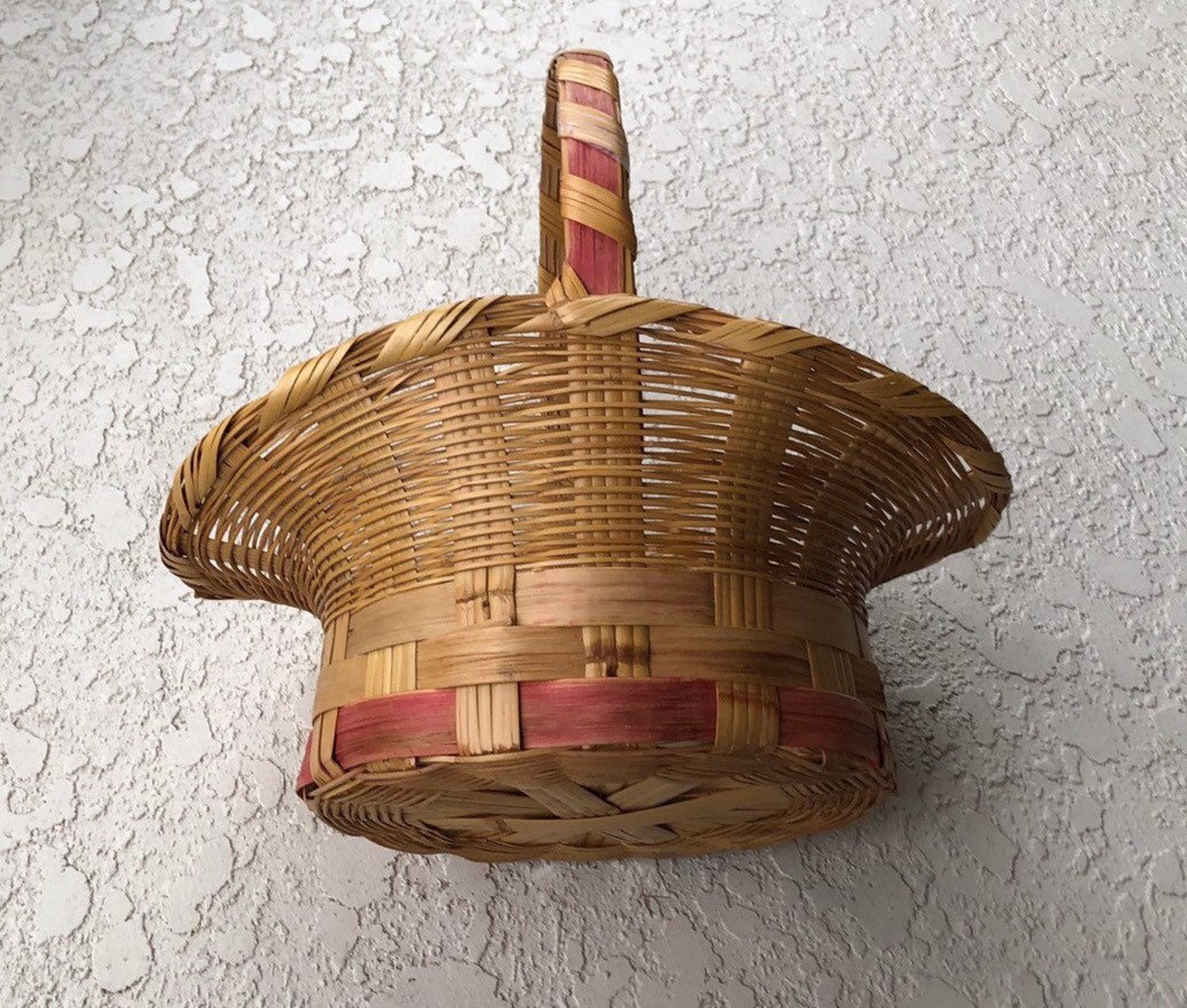 Vintage Reed Handled Basket Easter Basket - Etsy