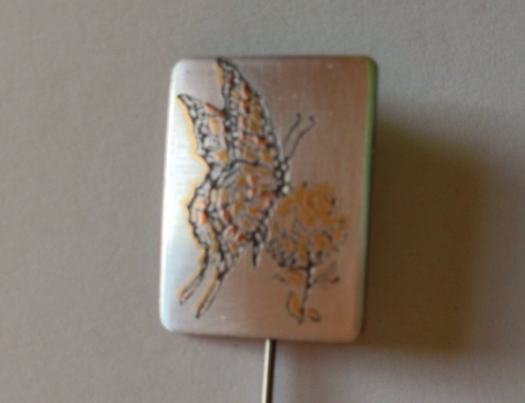 Vintage Silver Reed & Barton Damascene Butterfly Stick Pin Signed - Etsy