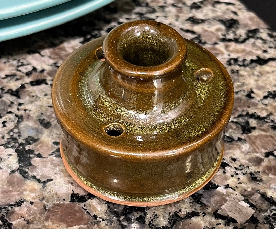 Stoneware Redware Brown Glazed OSV Robinson Inkwell - Etsy