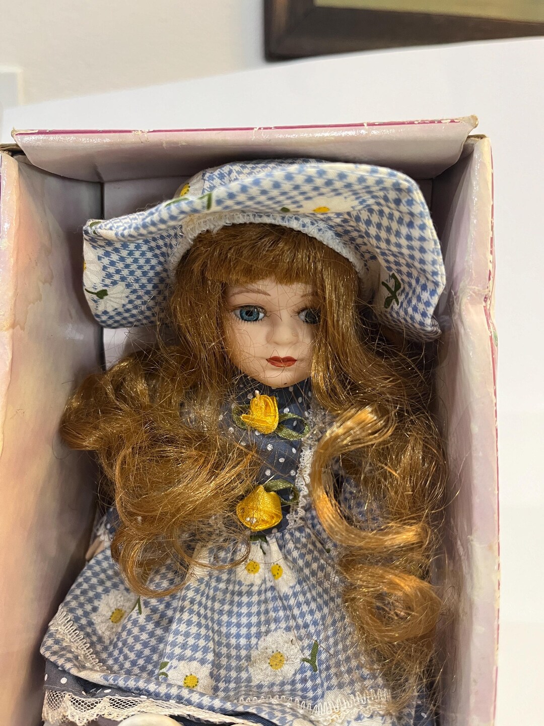 Vintage Christina Verdi Porcelain Doll: Blue Daisy Dress, 2000 Edition ...
