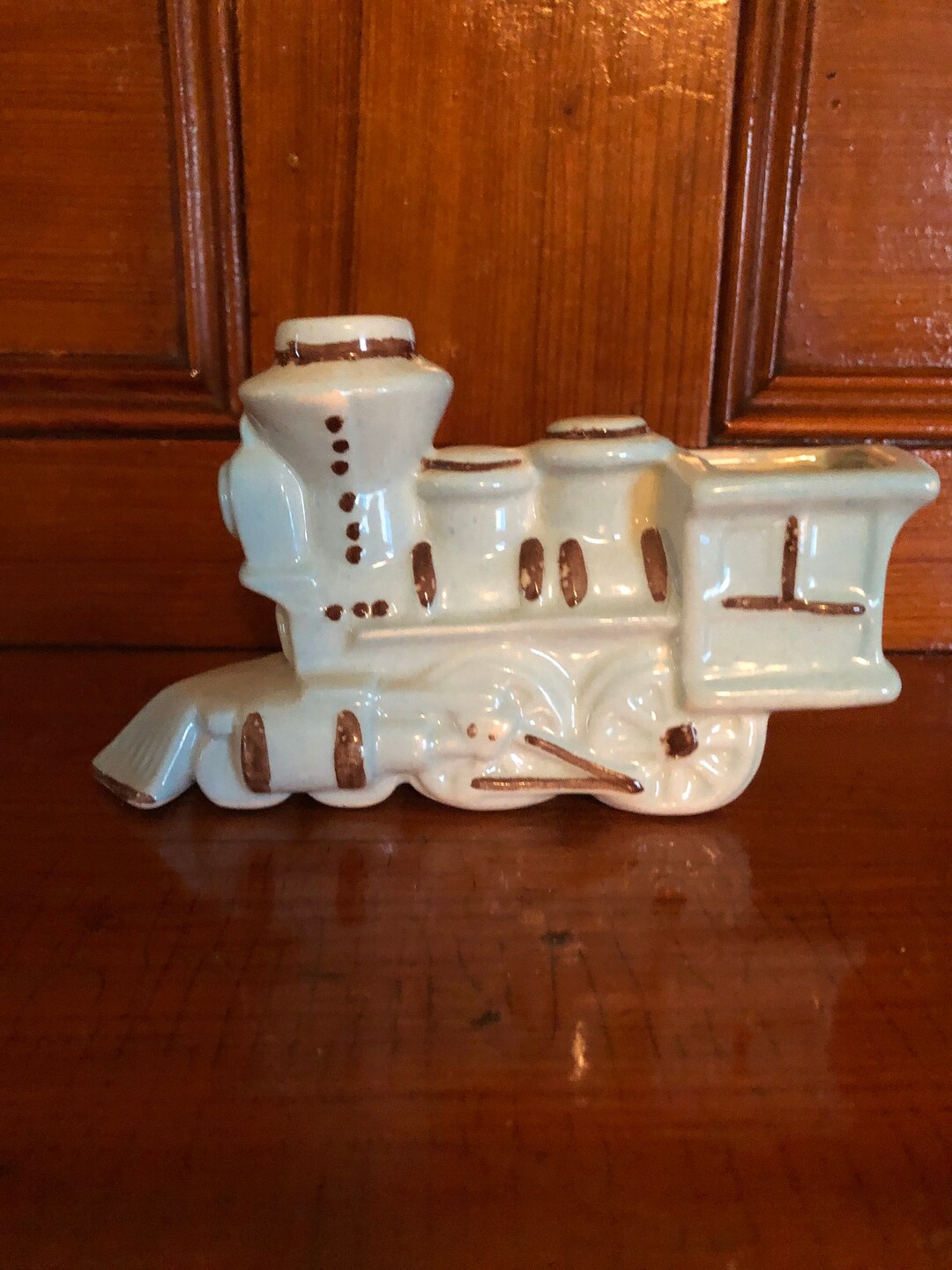 Locomotive Train Ceramic Vase Planter Blue - Etsy