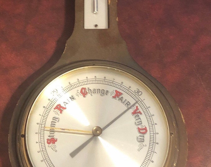 Weather Station Barometer Thermometer Hygrometer Tradition Wood & Brass ...