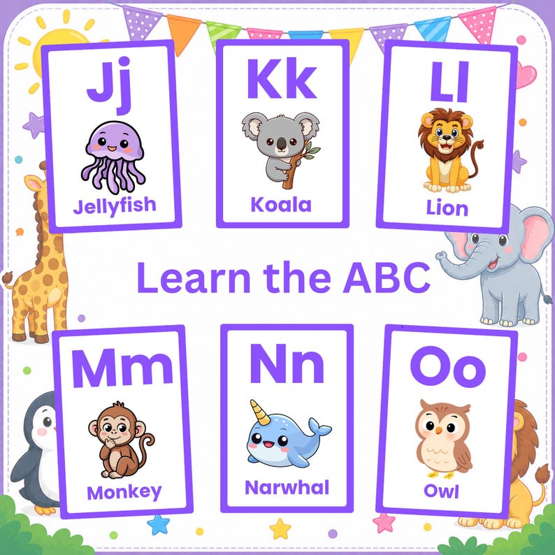 36 Alphabets & Numbers Flash Cards Bundle | PDF Printable Preschool ...